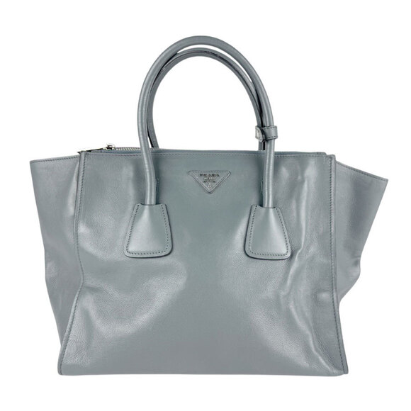Prada | Bags | Prada Gray Leather Shoulder Bag | Poshmark